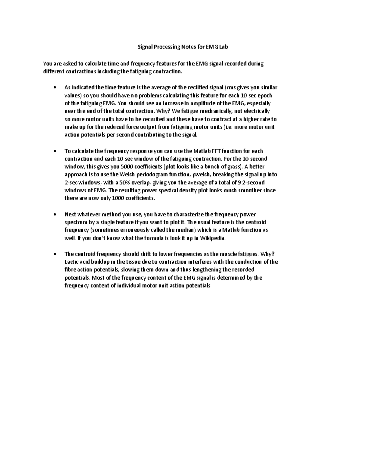 Signal Processing Notes - As indicated the time feature is the average ...