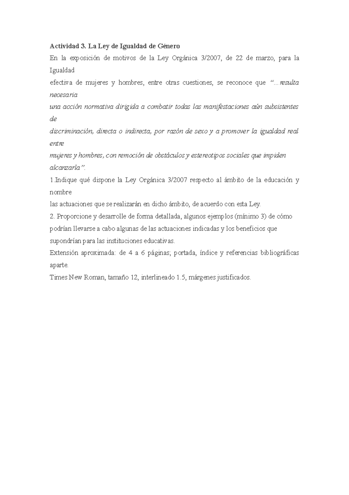 Actividad 3. La Ley de Igualdad de Género - Actividad 3. La Ley de ...