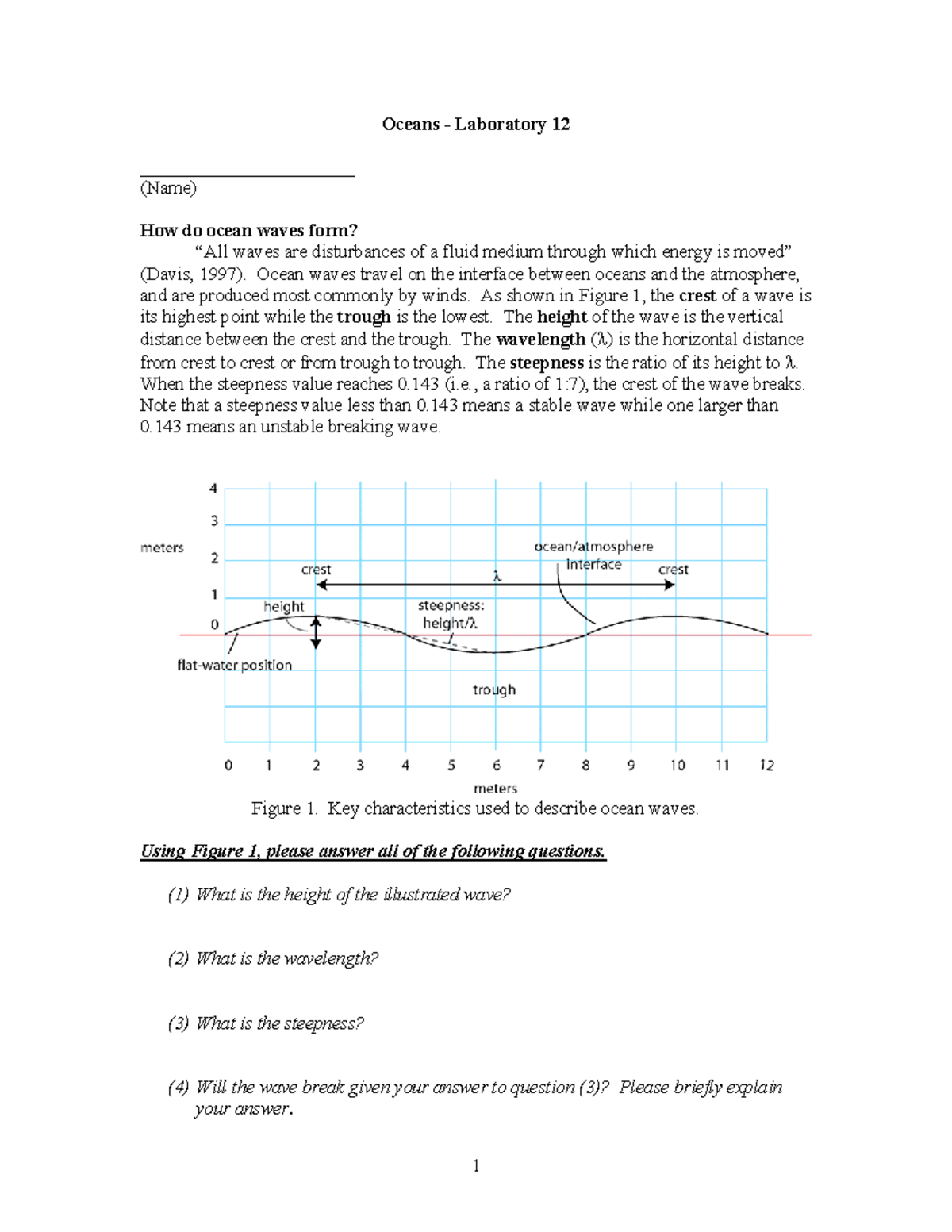 238733578 Oceans Lab 12 - Oceans - Laboratory 12 (Name) How do ocean ...