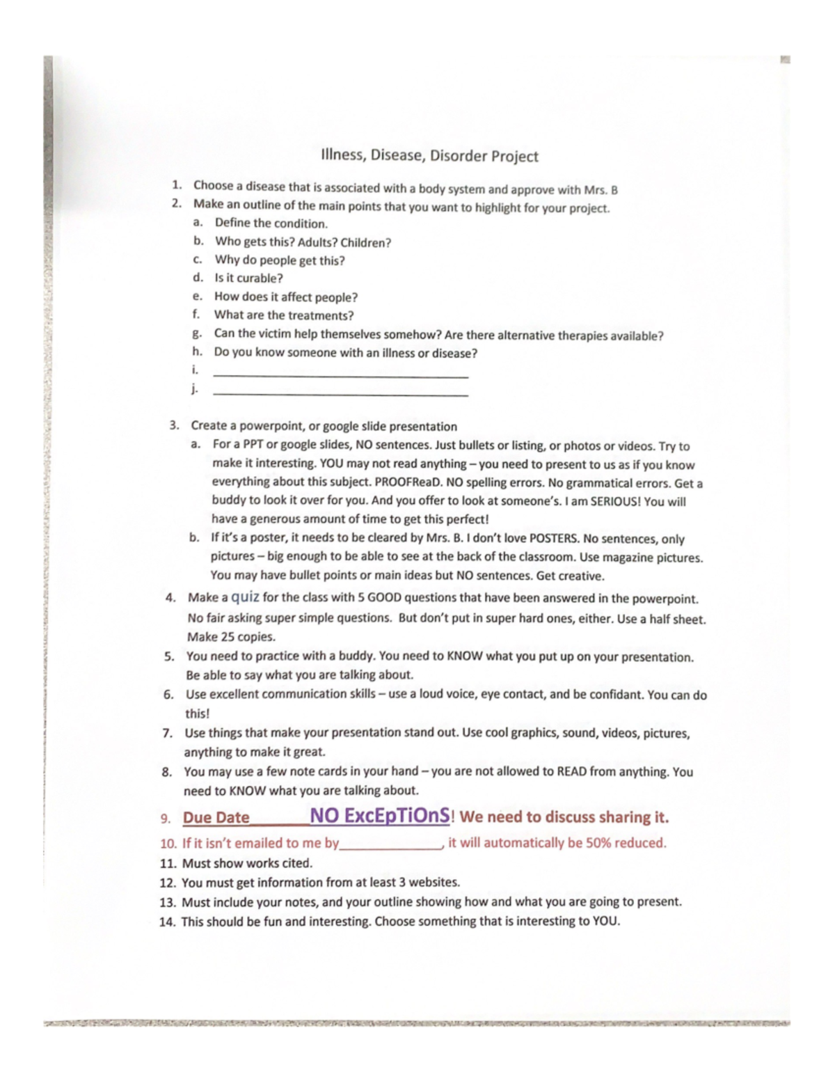 Illness, Disease, Disorder Project - Studocu