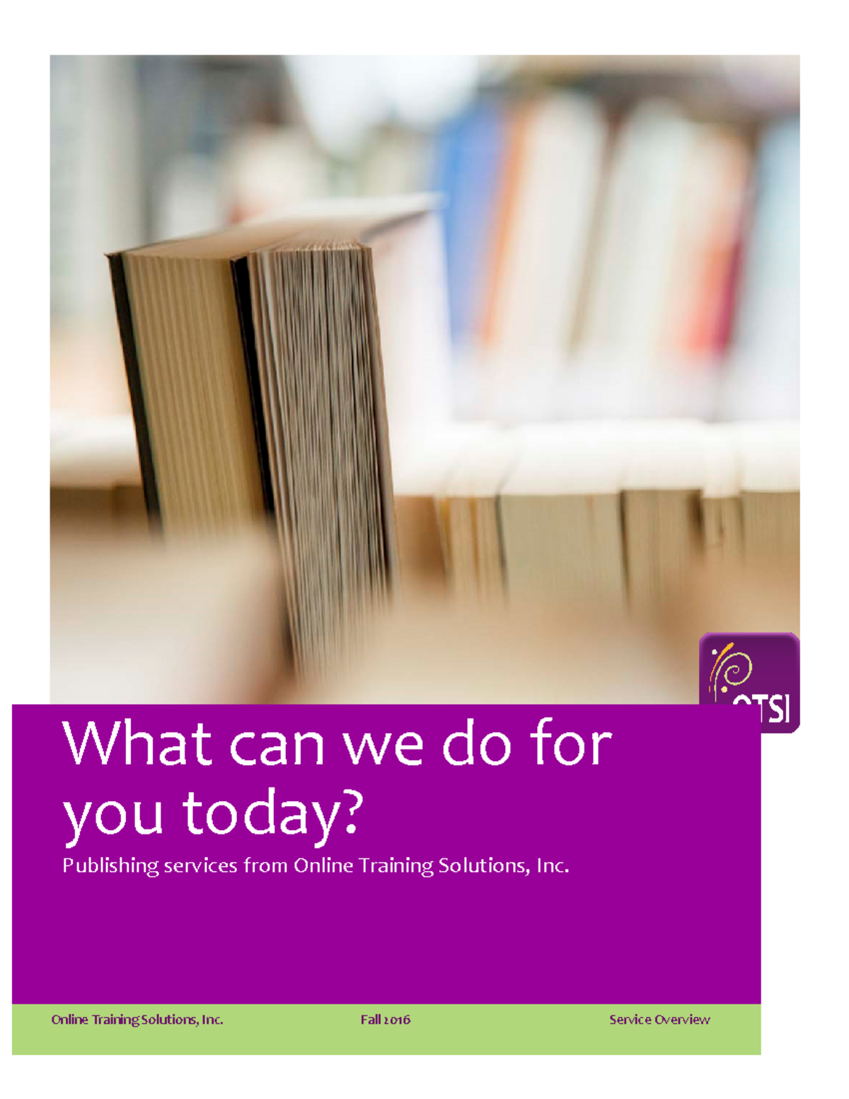 My PDF Task Number 2 - What can we do for you today? Publishing ...