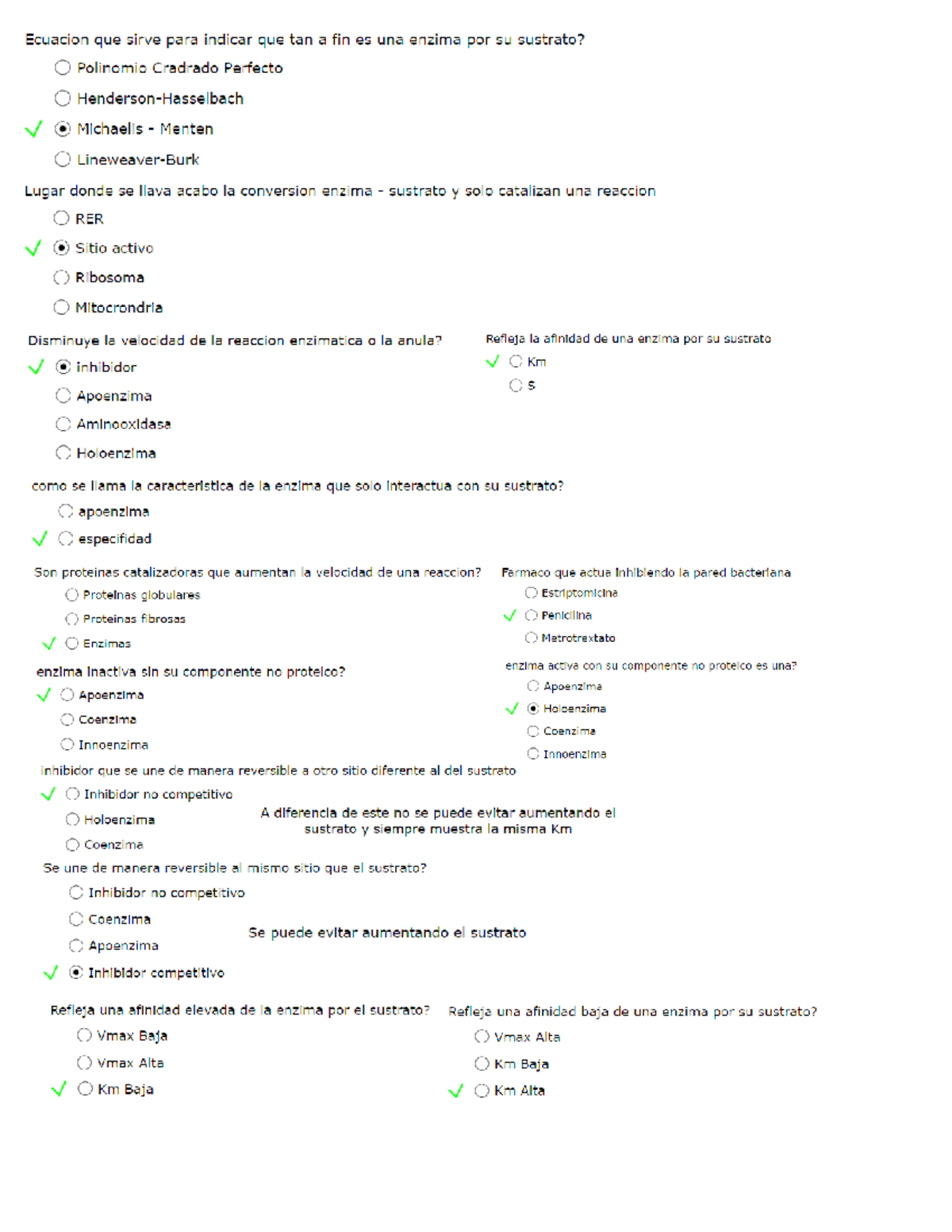 Enzimas examen - Bioquímica - Studocu