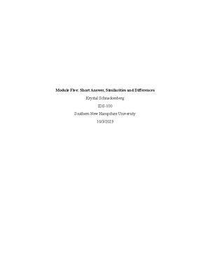 Module 6 Assignment - Module Six: Short Answer Krystal Schnackenberg ...
