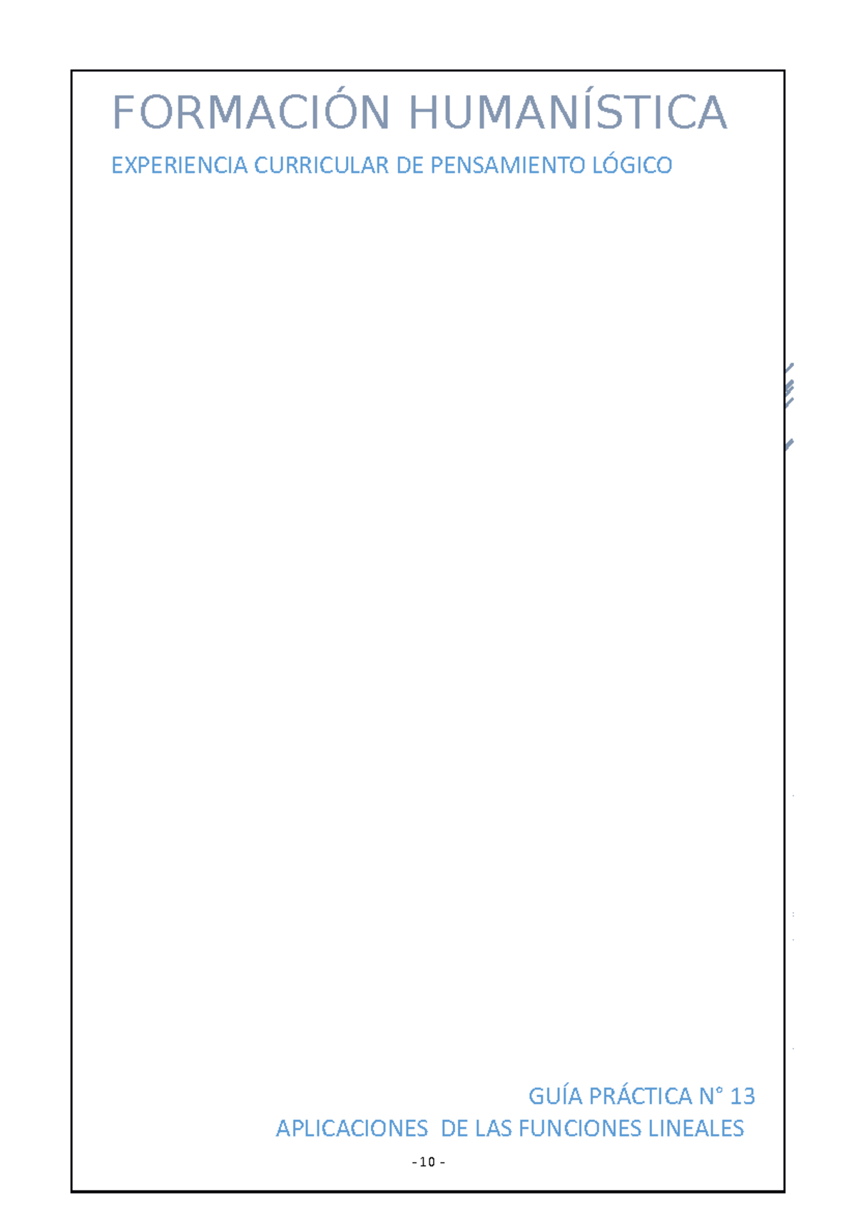 GUÍA Práctica N° 13 - Apuntes GHGHV - FORMACIÓN HUMANÍSTICA EXPERIENCIA ...