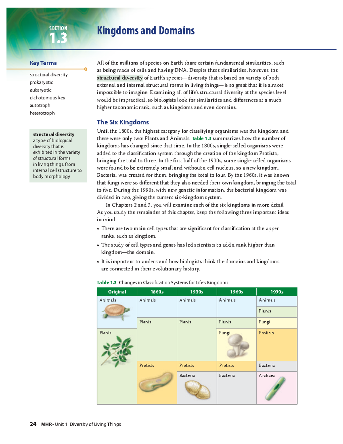 Diversity of Living Things UNIT 1 - Mc Graw-Hill Ryerson - SECTION 1 ...