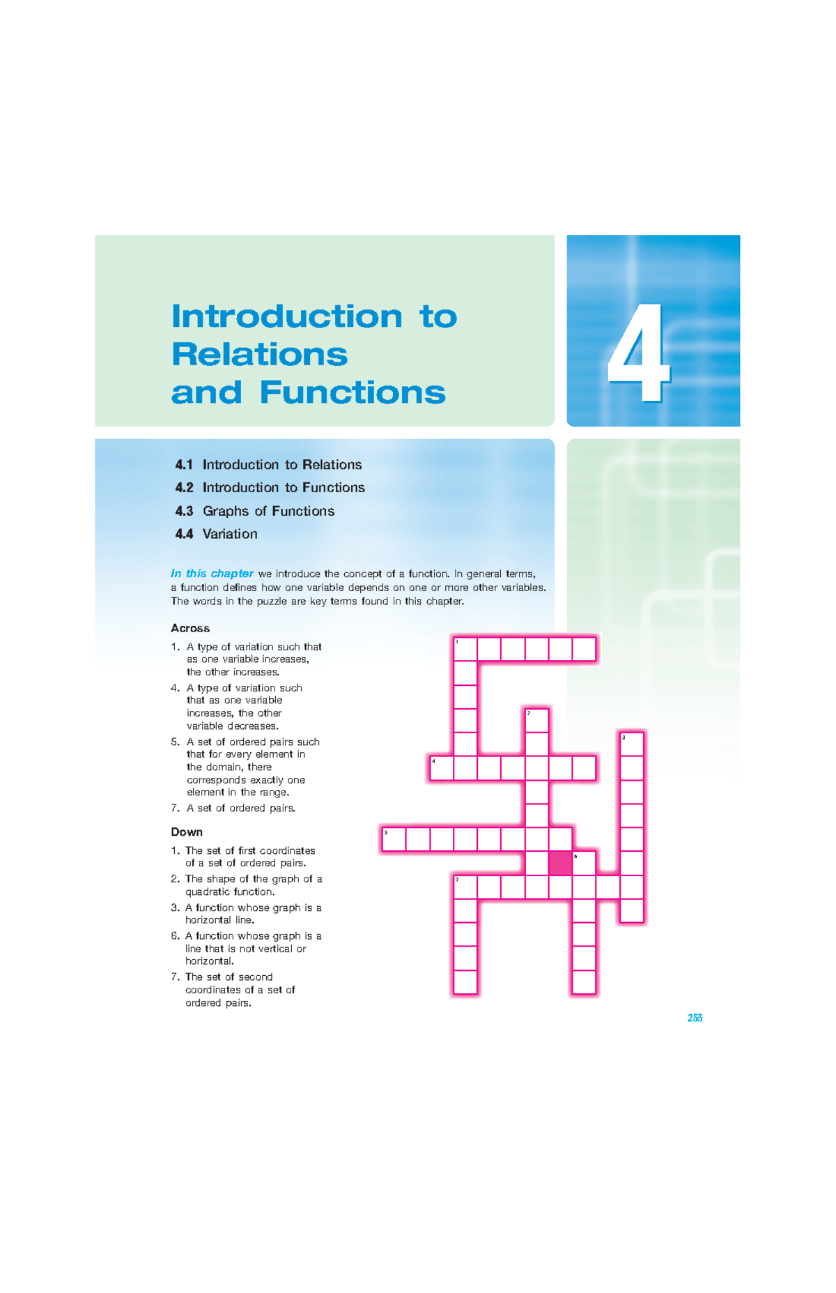Introduction TO Function - Introduction to Relations and Functions 4 ...