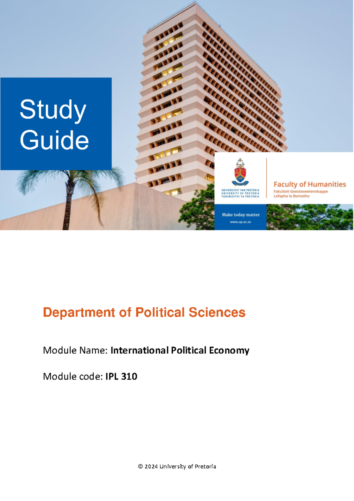 IPL 310 Study Guide 2024 - Department of Political Sciences Module Name ...