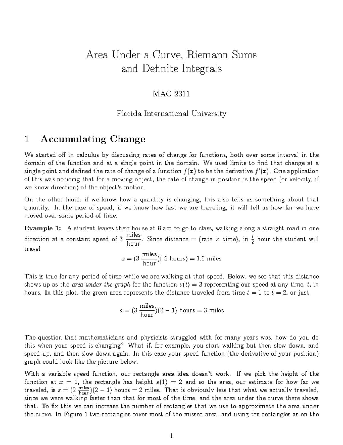 15 - Area Riemann Sums and Definite Integrals - Area Under a Curve ...