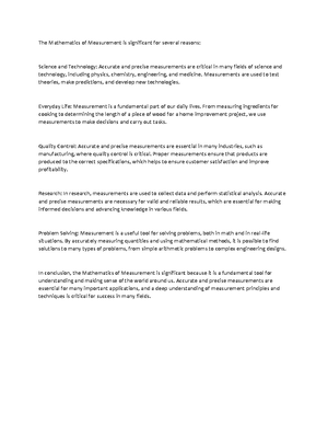 Mathematics of Measurement important things to know - Units: Units of ...