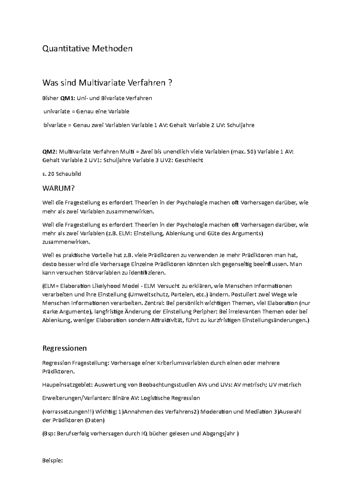 Statistik / Quantitative Methoden Zusammenfassung - Quantitative ...