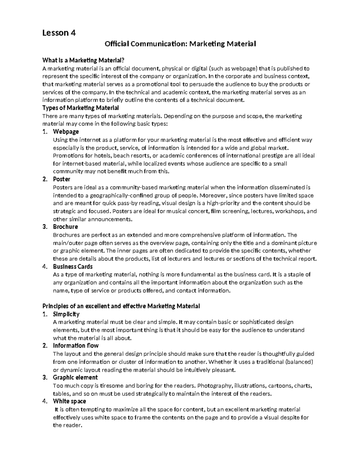 Lesson 4 Official Communication - In the corporate and business context ...