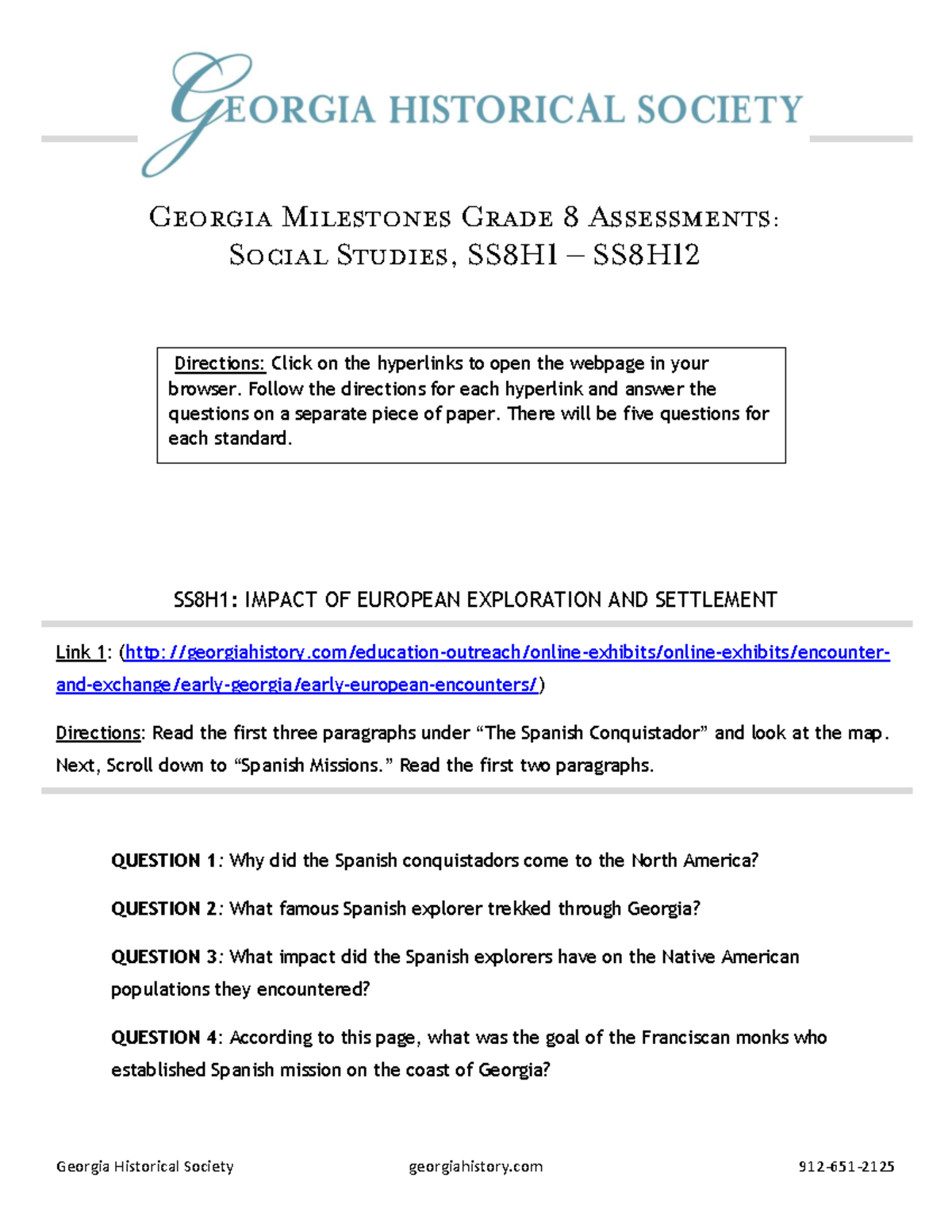 EOG Review Webquest 2018 - SS8H1: IMPACT OF EUROPEAN EXPLORATION AND ...