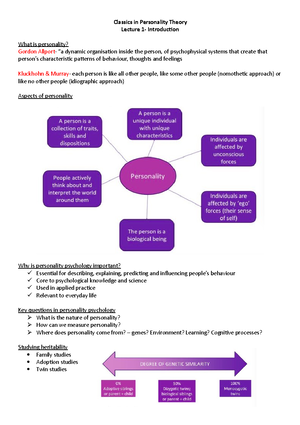 Costa and McCrae's Five Factor Model Summary - 10: Paul Costa and ...