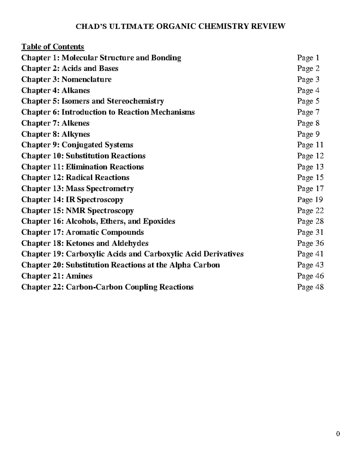 chem practice tutorial - ULTIMATE ORGANIC CHEMISTRY REVIEW Table of ...