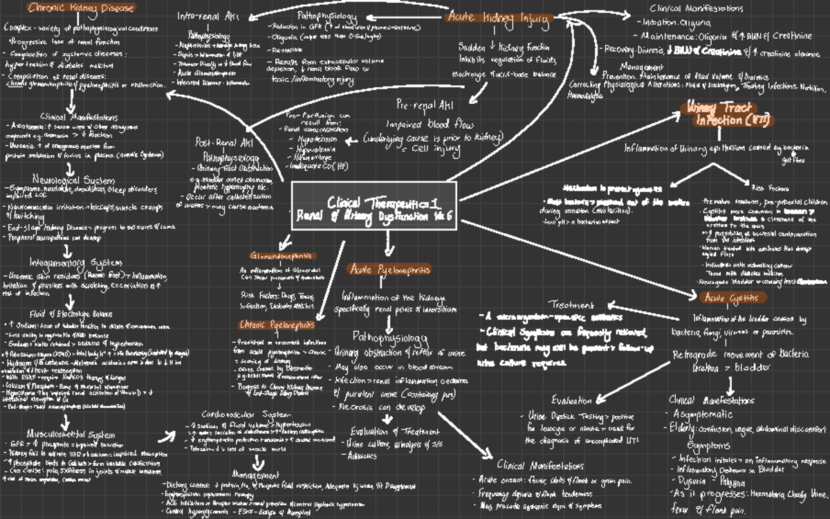 Renal & Urinary Dysfunction Mindmap - Chronic Kidney Disease Intra ...