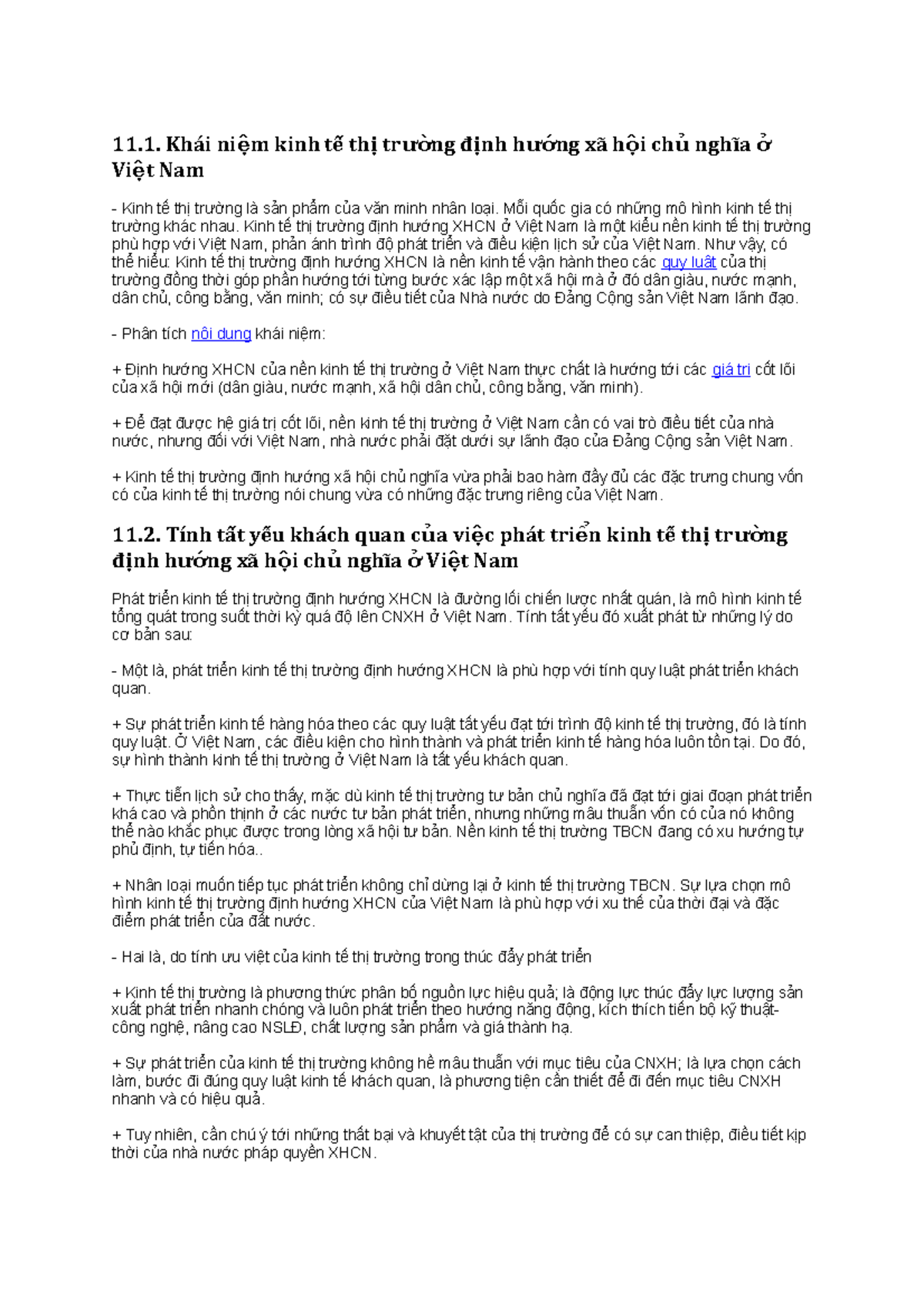 11 - 423221312 - 11. Khái ni m kinh tếế th tr ng đ nh h ng xã h i ch nghĩa ệịườịướộủở Vi t Namệ ...