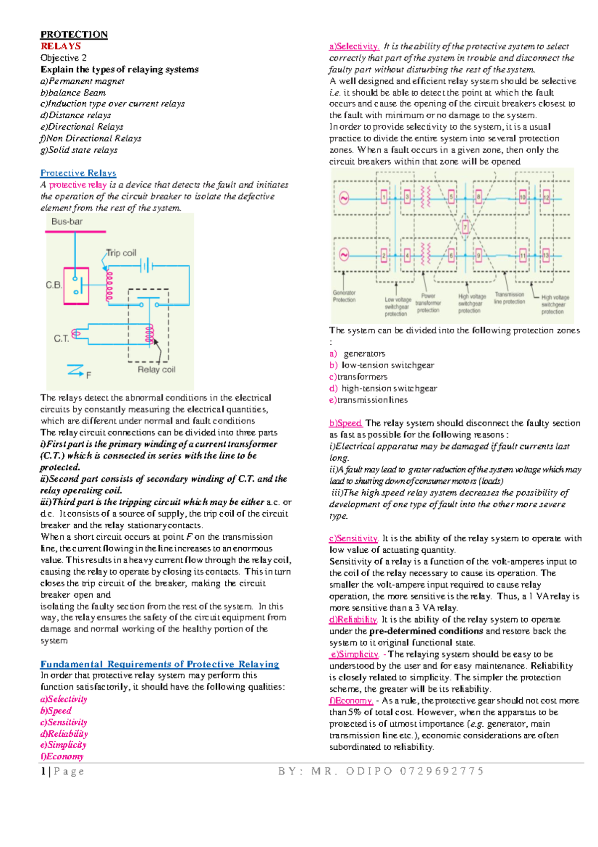 ALL Topics Power System-3 - PROTECTION RELAYS Objective 2 Explain the ...