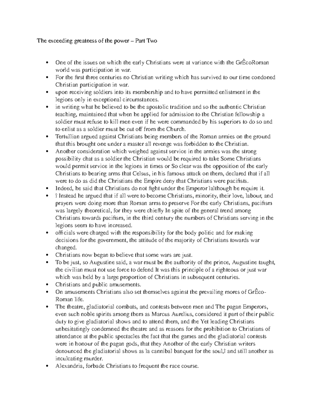 The exceeding greatness of the power – Part Two - For the first three ...