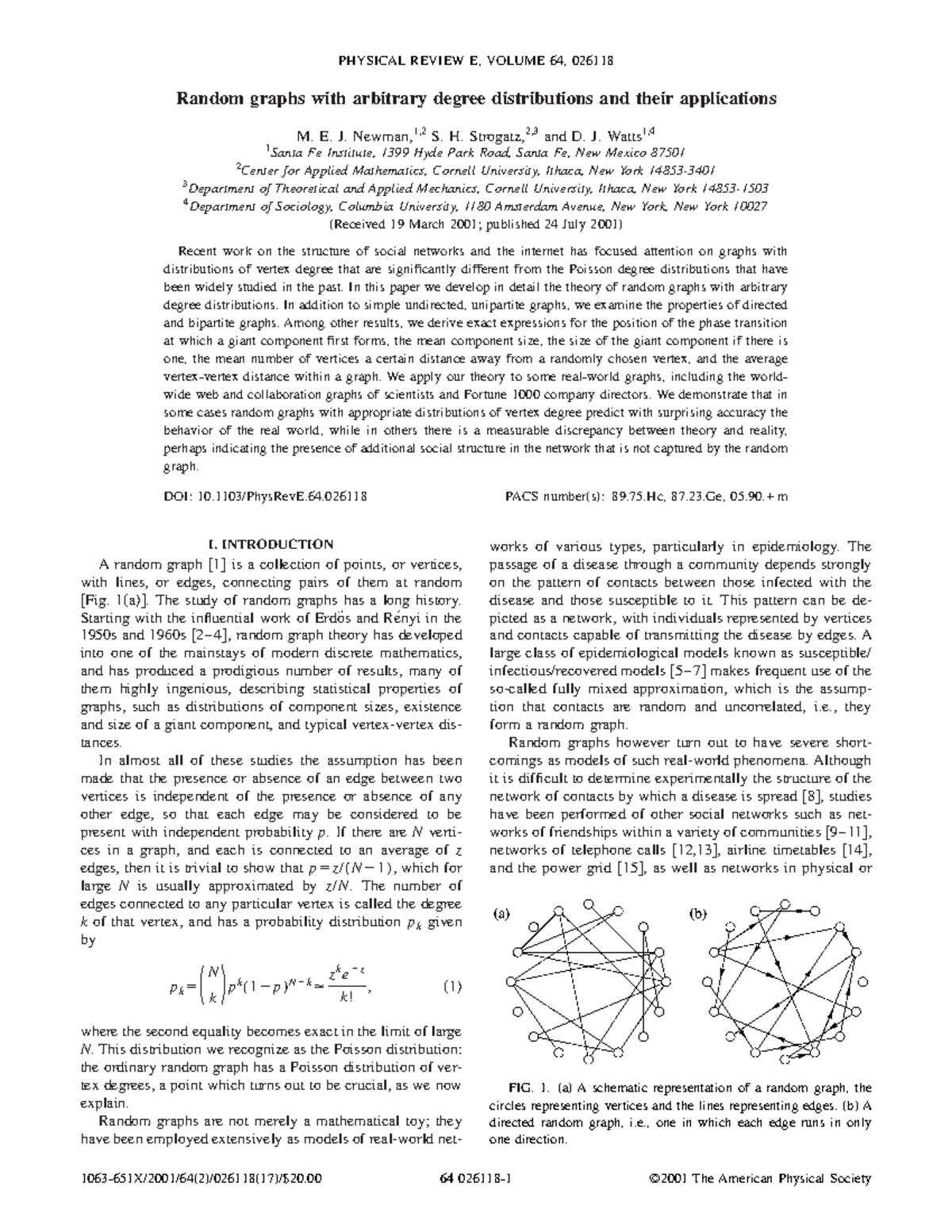 Asymptotic form of the cluster size Distribution - Random graphs with ...