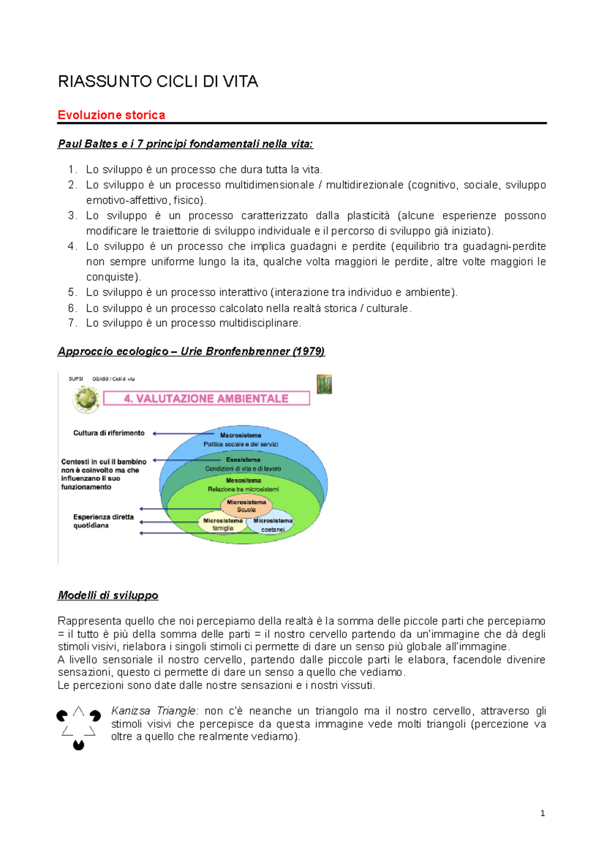 Riassunto cicli di vita 2 - RIASSUNTO CICLI DI VITA Evoluzione storica ...