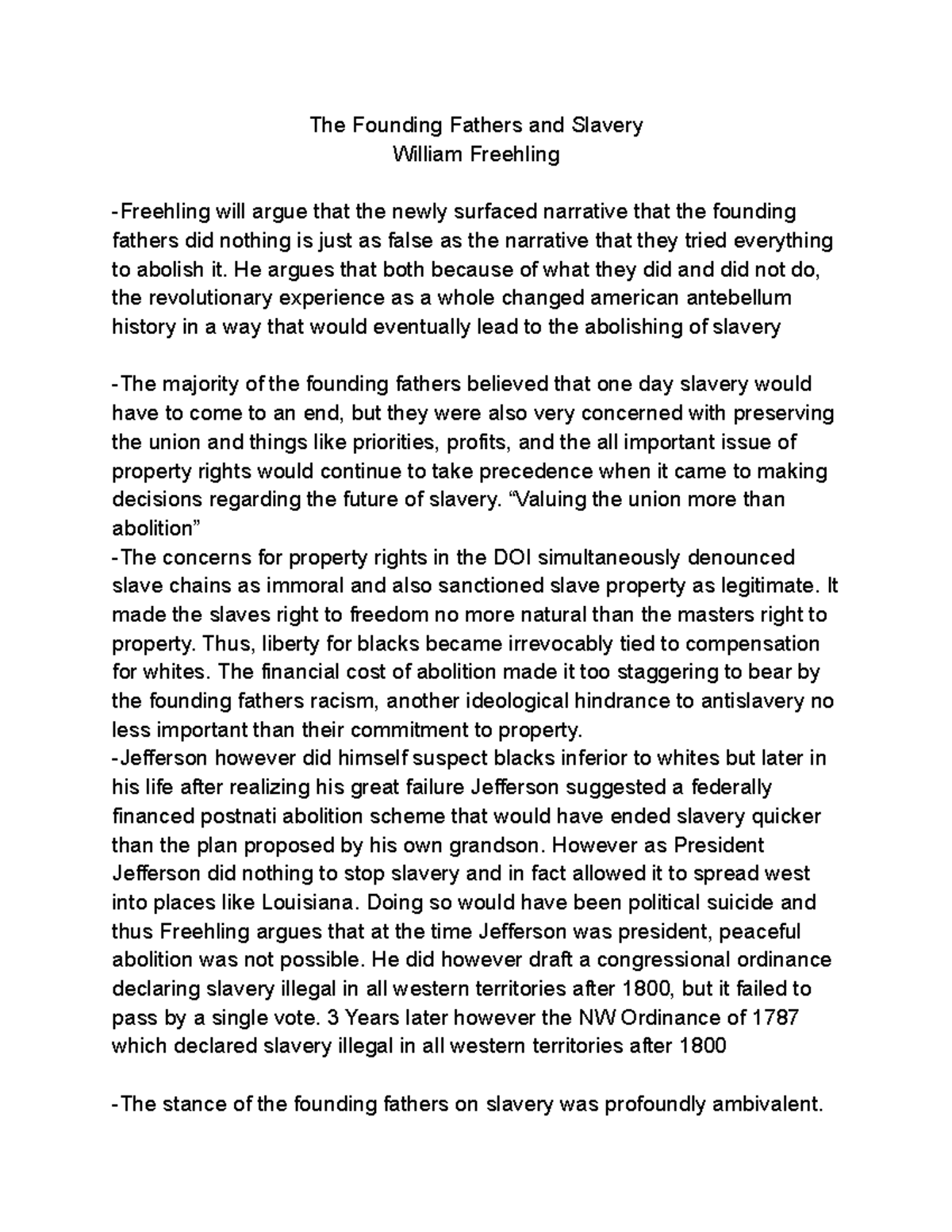 The Founding Fathers and Slavery-William Freehling - The Founding ...