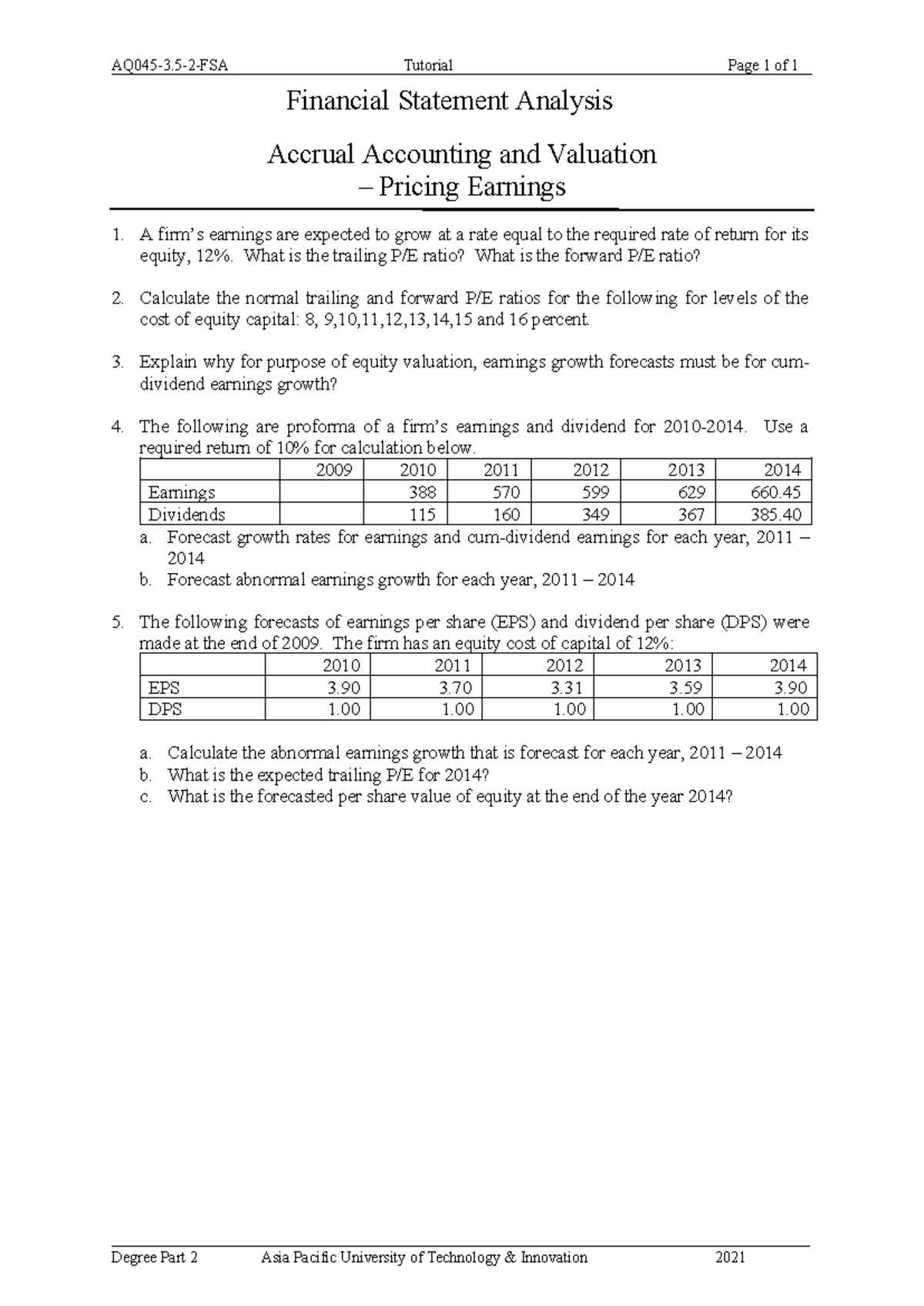 Tutorial 10 - AQ045-3-2-FSA Tutorial Page 1 of 1 Financial Statement ...