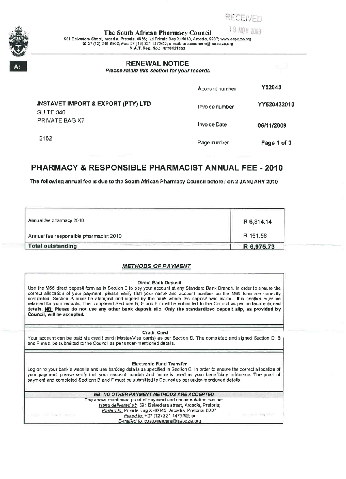 Pharmacy and Responsible Pharmacist Fee SAPC 2010 - PHRM453 - Studocu