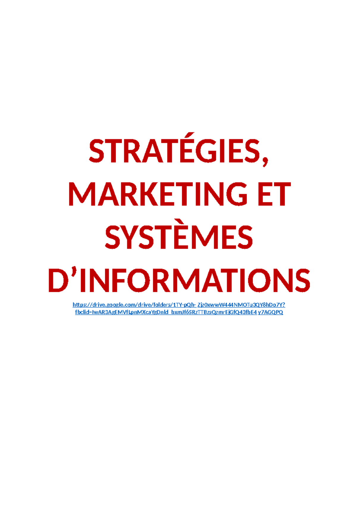Chapitres 1 à 3 SMSI - STRATÉGIES, MARKETING ET SYSTÈMES D’INFORMATIONS ...