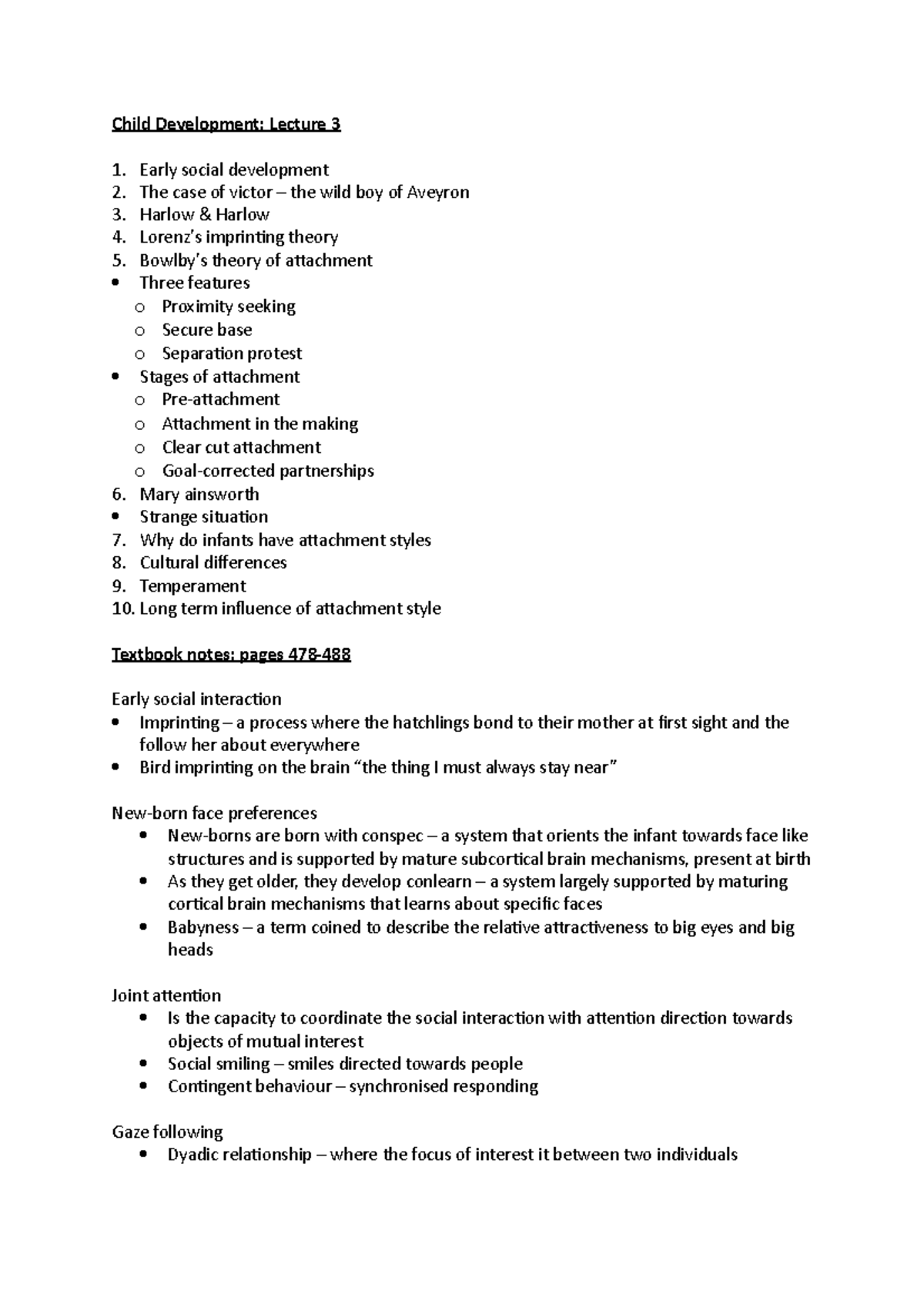 Child Development lecture 3 - Studocu