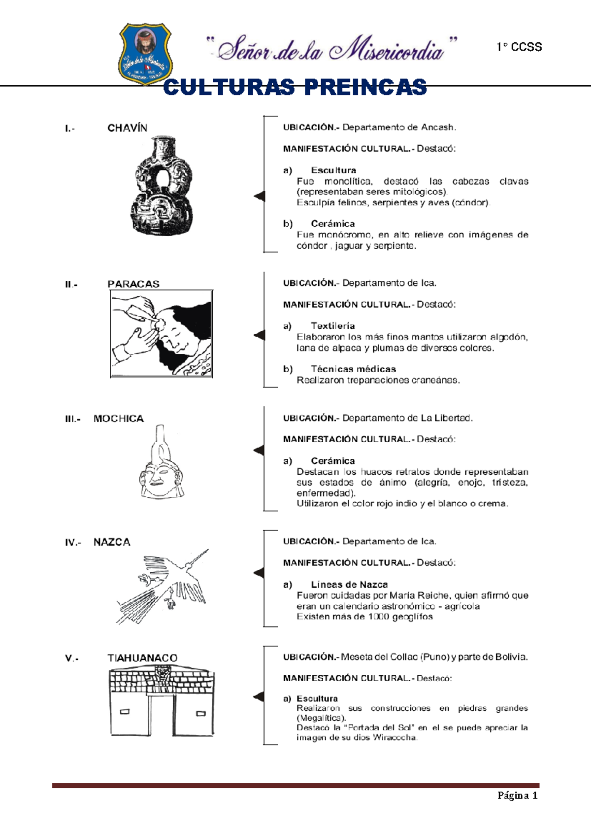Modulo Culturas- Preincas - CULTURAS PREINCAS Actividades de ...