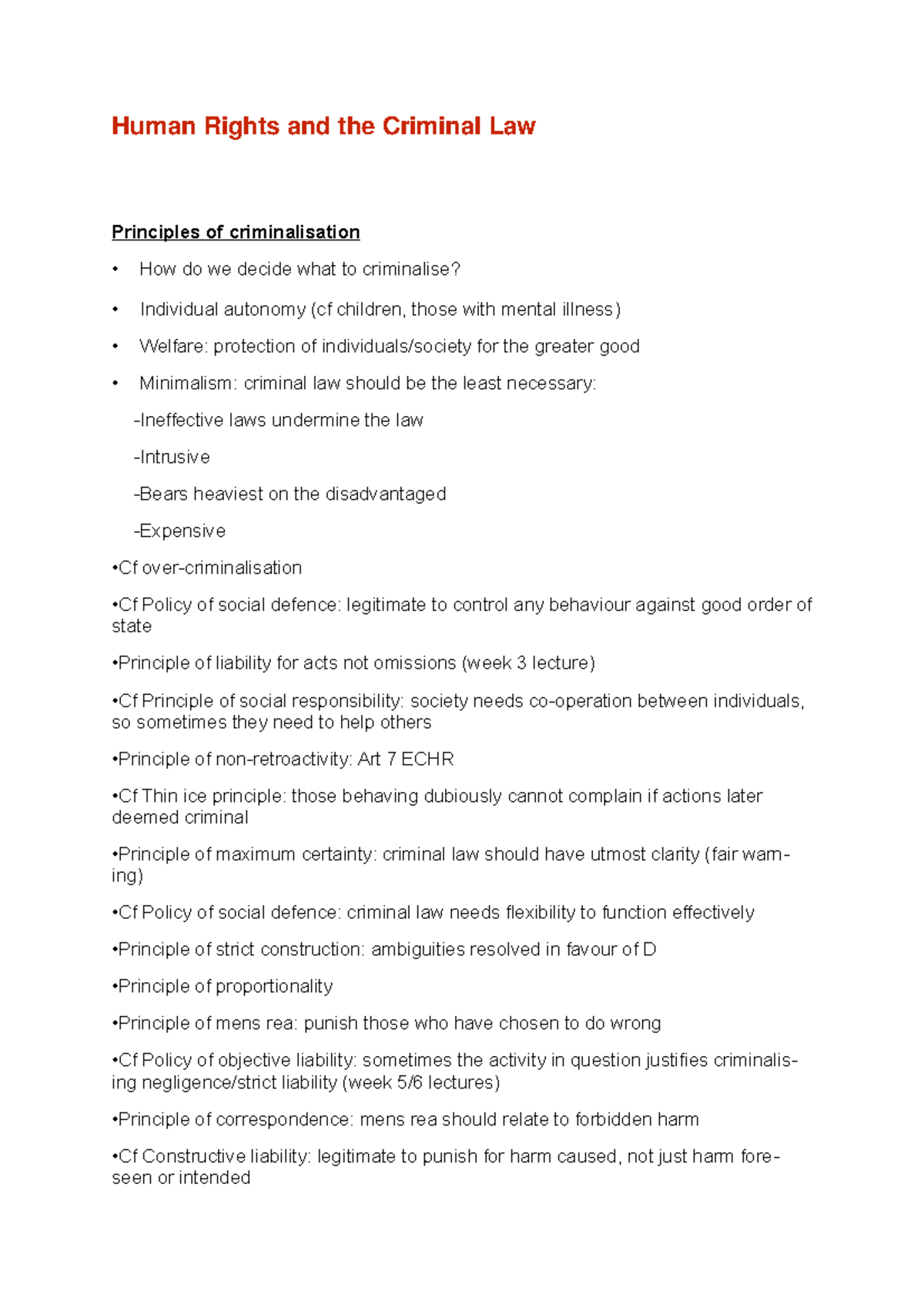 Human Rights and the Criminal Law - Human Rights and the Criminal Law ...
