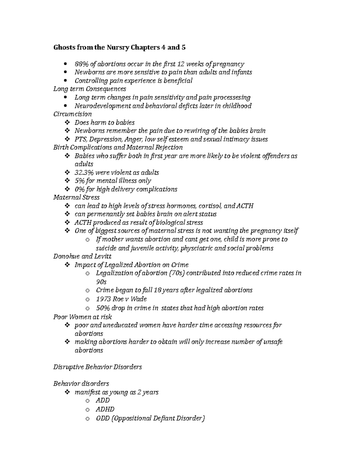 ANTH 205 Exam 2 study guide - Ghosts from the Nursry Chapters 4 and 5 ...