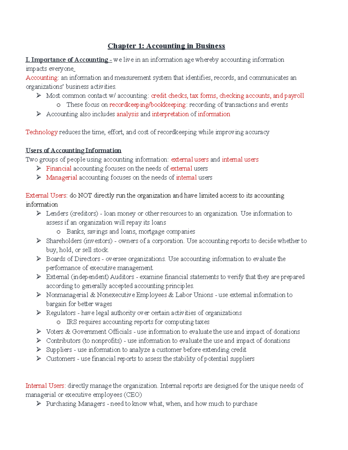 Module 1 - Accounting in Business - Chapter 1: Accounting in Business I ...