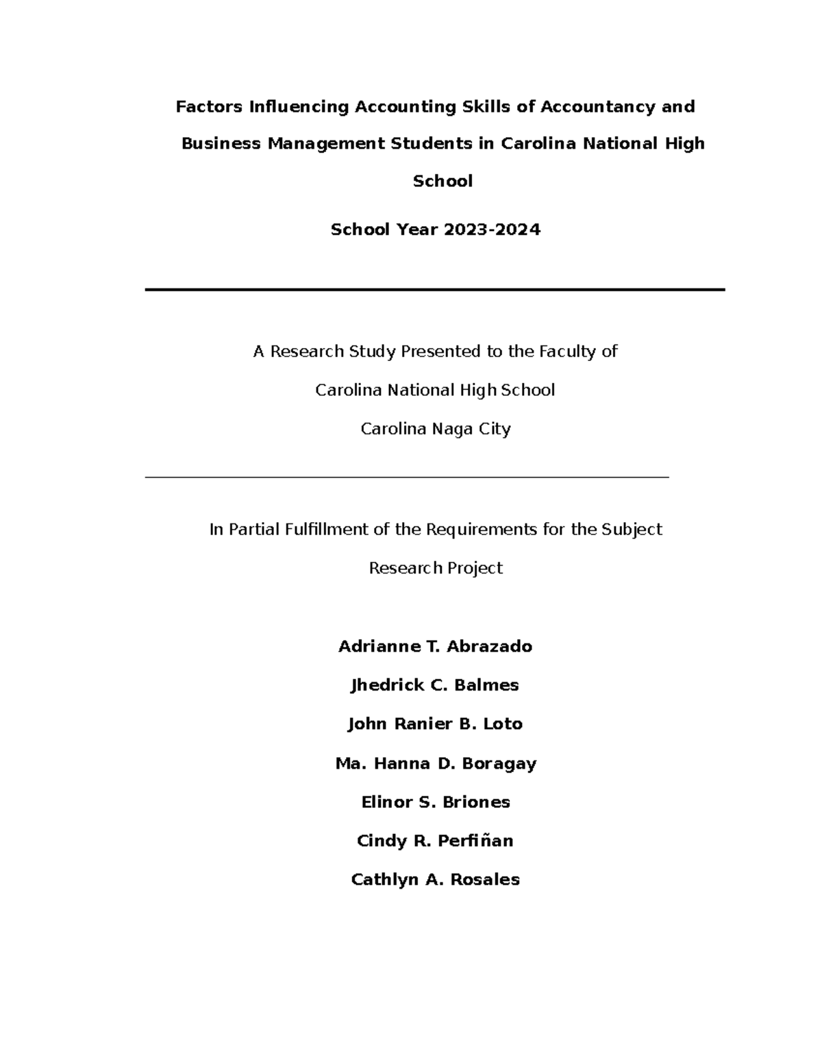 Factors Influencing Accounting Skills of Accountan - Abrazado Jhedrick ...