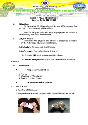 Lesson plan in science - 4A’s LESSON PLAN in SCIENCE 9 Date ...