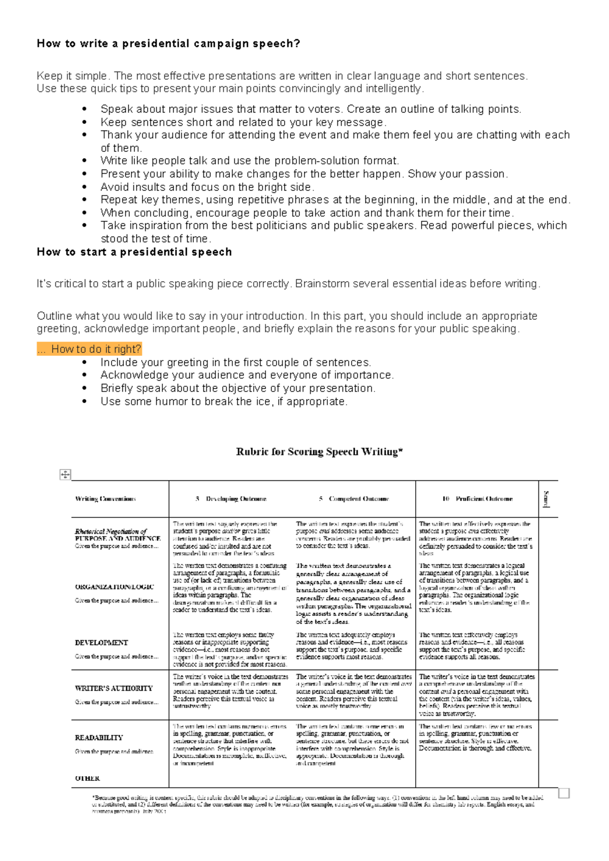 Presidential Speech - How to write a presidential campaign speech? Keep ...