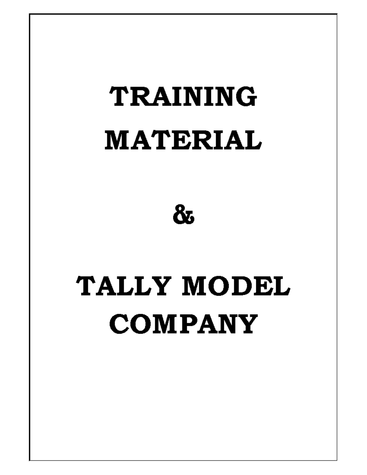 Tally BOOK FOR Training - - 1 Basic - Studocu