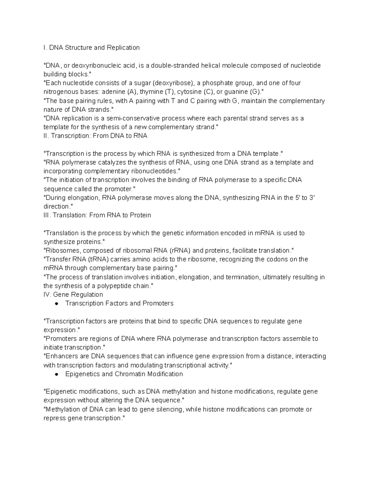 Lecture notes - Molecular Biology - I. DNA Structure and Replication ...