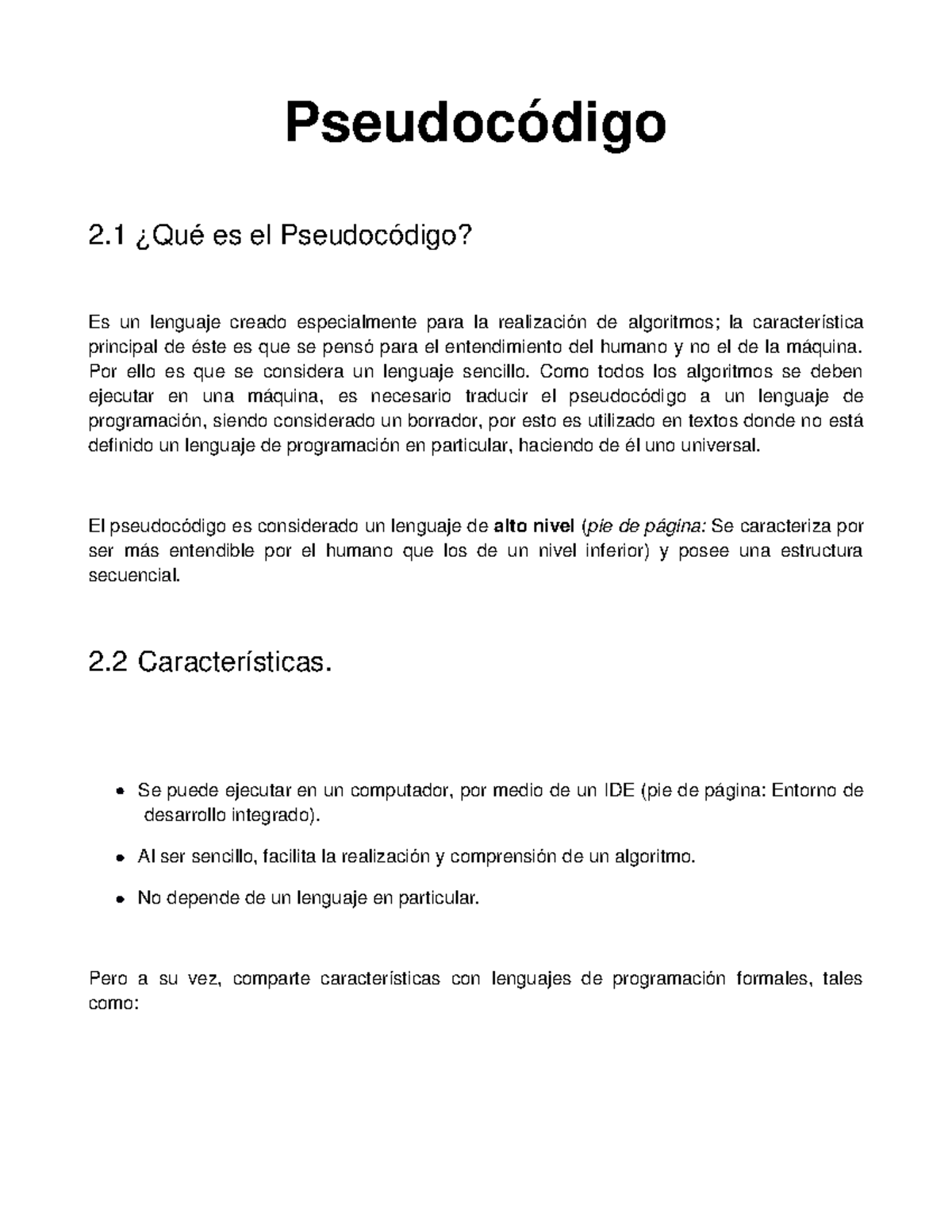 Lectura 01 - Pseudocódigo - Pseudocódigo 2 ¿Qué es el Pseudocódigo? Es ...