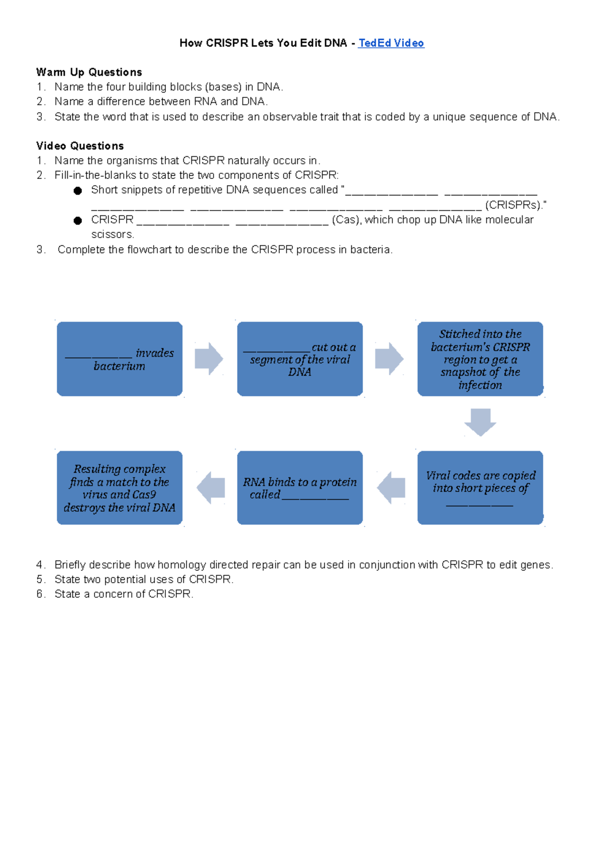 Crispr Comprehension Questions (002) - How CRISPR Lets You Edit DNA ...