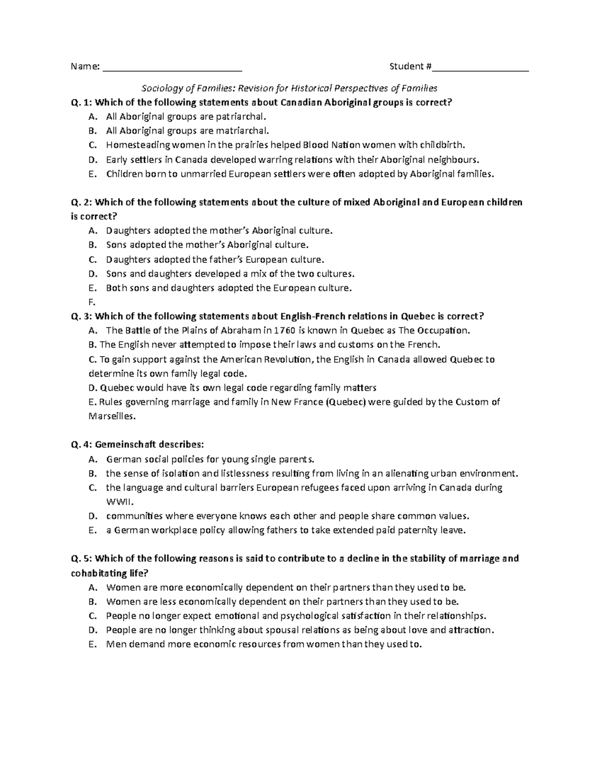 Lesson 2 Historical perspective Quiz - Name ...