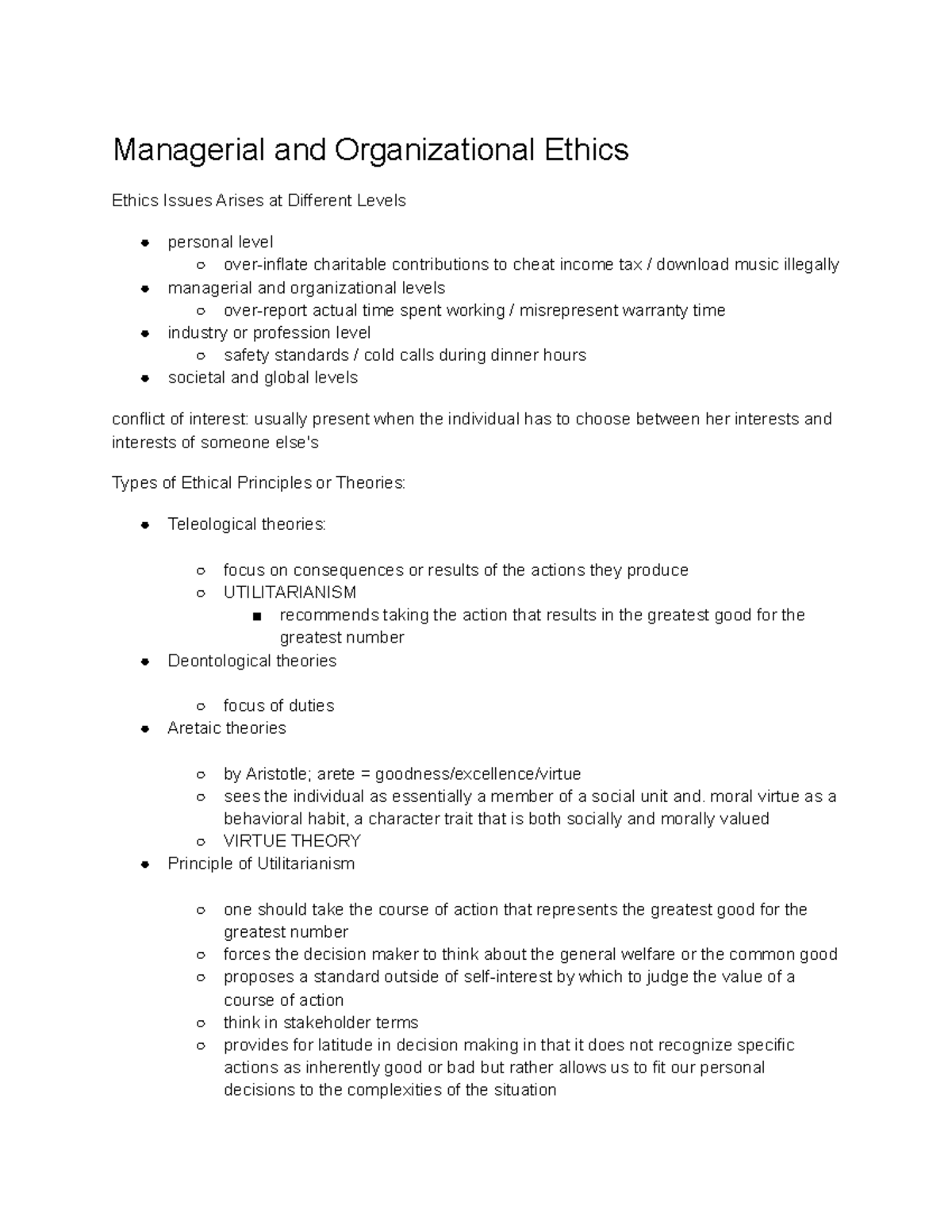 SM131 Module 3 - Managerial and Organizational Ethics Ethics Issues ...