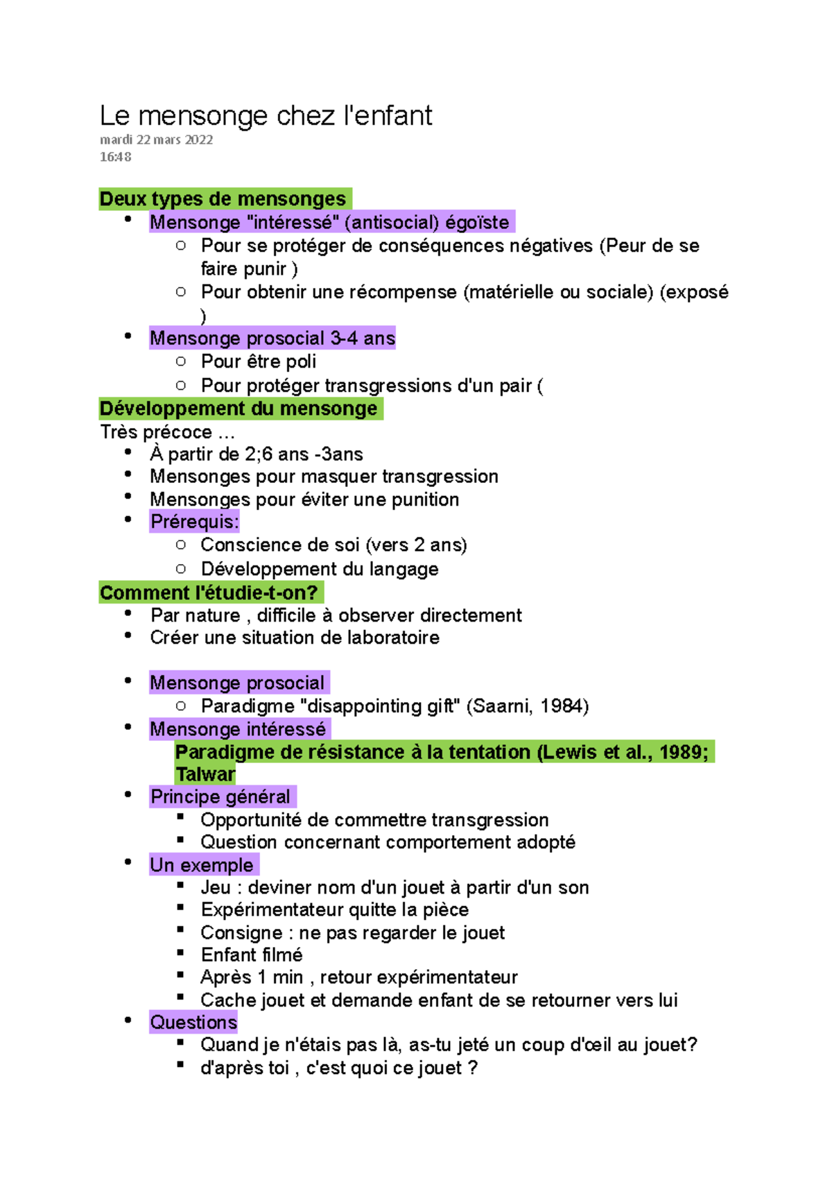 Le mensonge chez l'enfant - Le mensonge chez l'enfant mardi 22 mars ...