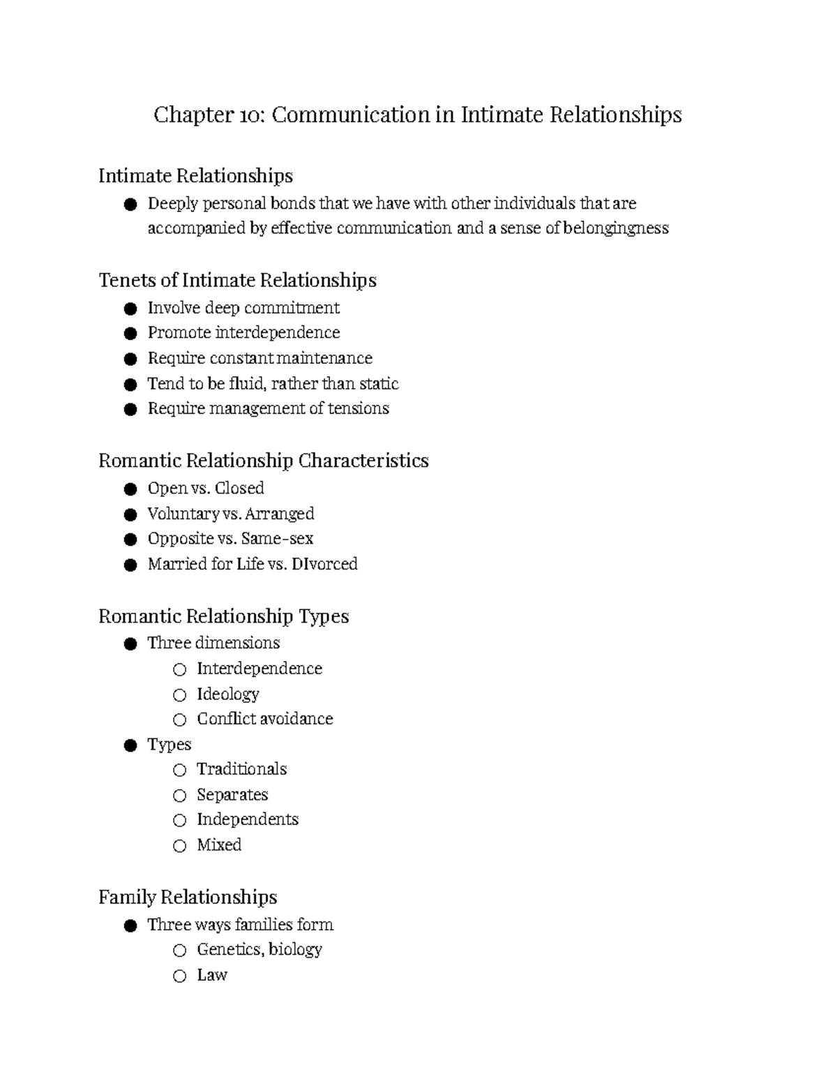 Ch10 Comm. in Intimate Relationships - Chapter 10: Communication in ...