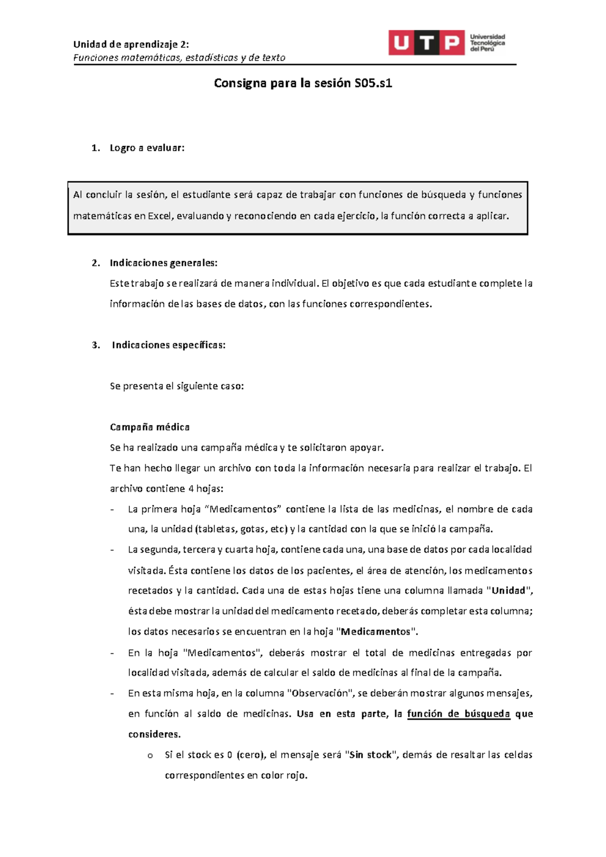 GC A24D Consigna Tarea - Unidad de aprendizaje 2 : Funciones matemáticas, estadísticas y de ...