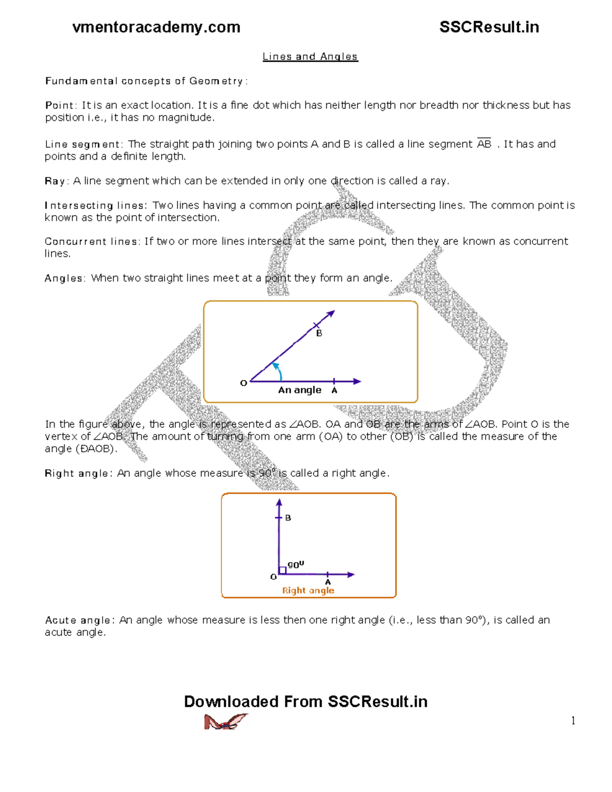 4. Mathematics Notes in English (SSCResult - Lines and Angles ...