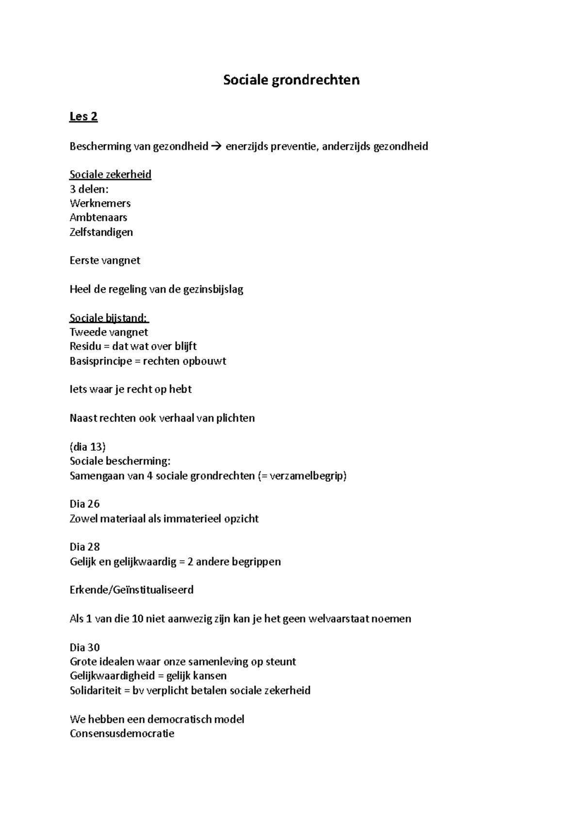 Sociale grondrechten les 2 - Sociale grondrechten Les 2 Bescherming van ...