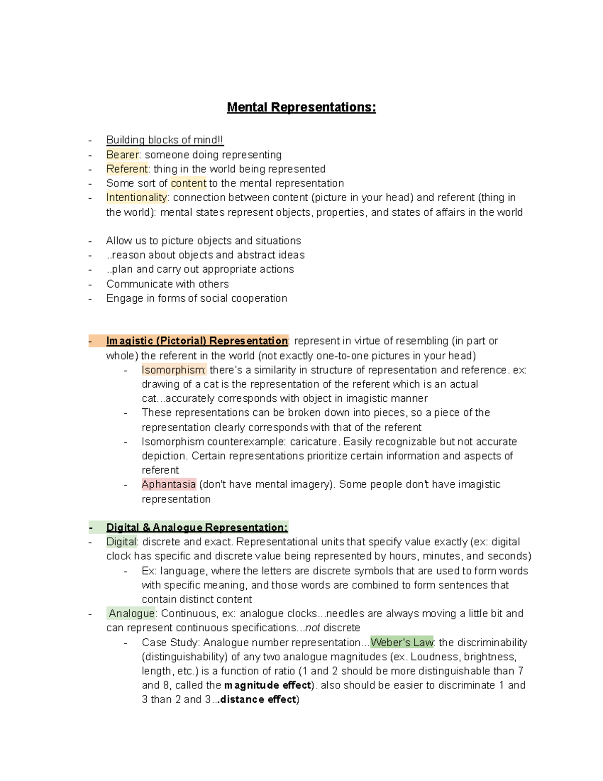 Week 2 Marr and Levels of Explanation - Mental Representations ...