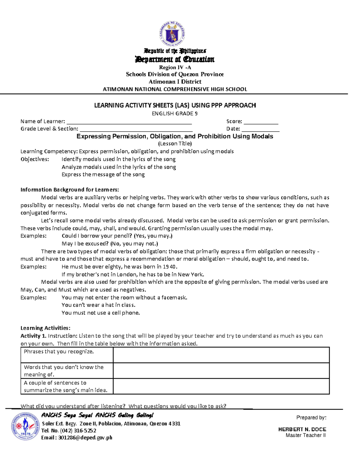 Express-permission-obligation-and-prohibition - Department of Education ...