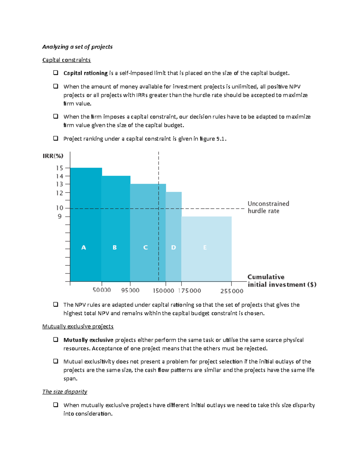 Analysing a set of projects - Analyzing a set of projects Capital ...